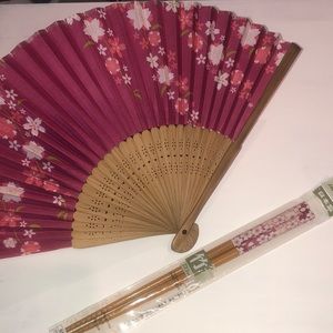 Other | Japanese Style Fan With Matching Chopsticks | Poshmark